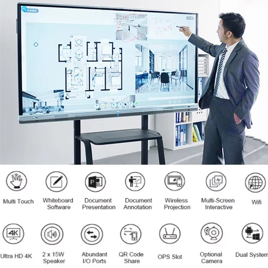 65 Inch 4k Uhd Digital Whiteboard Interactive Touch Screen Smartboard ...