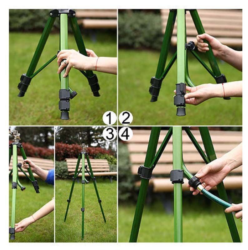 360 Degree Garden Coverage Irrigation Telescopic Impact Tripod Water ...