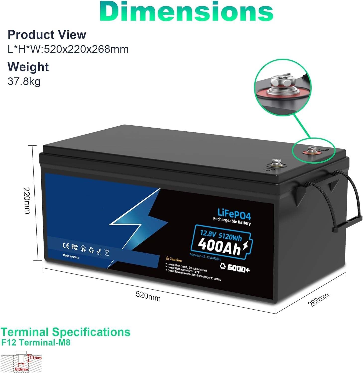 Large Capacity Rechargeable 12v Battery Pack Lithium 400ah Solar ...