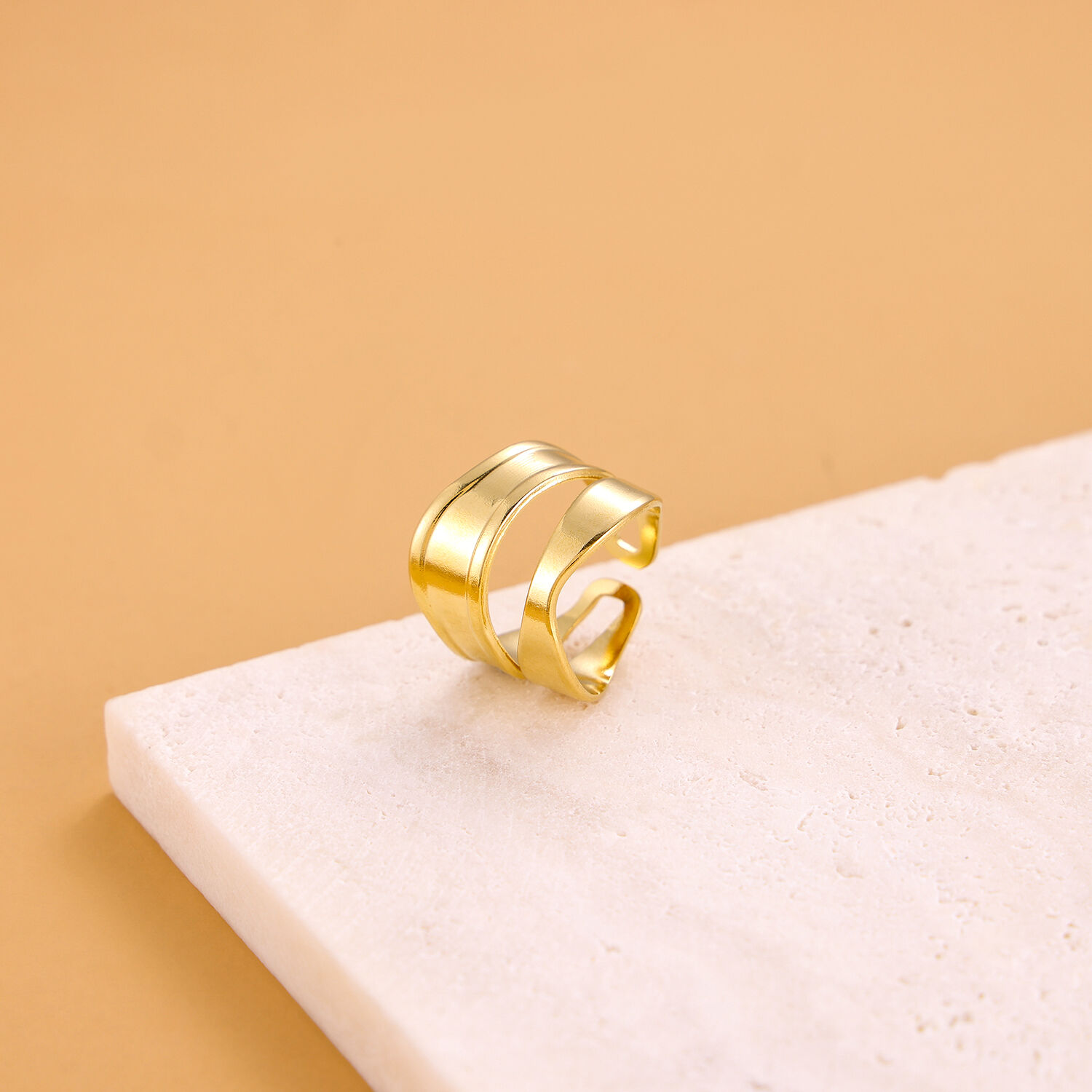 2024 Fashion Stainless Steel Simple Ring Gold Color Wedding Rings Symbolizing Eternal Love And ...