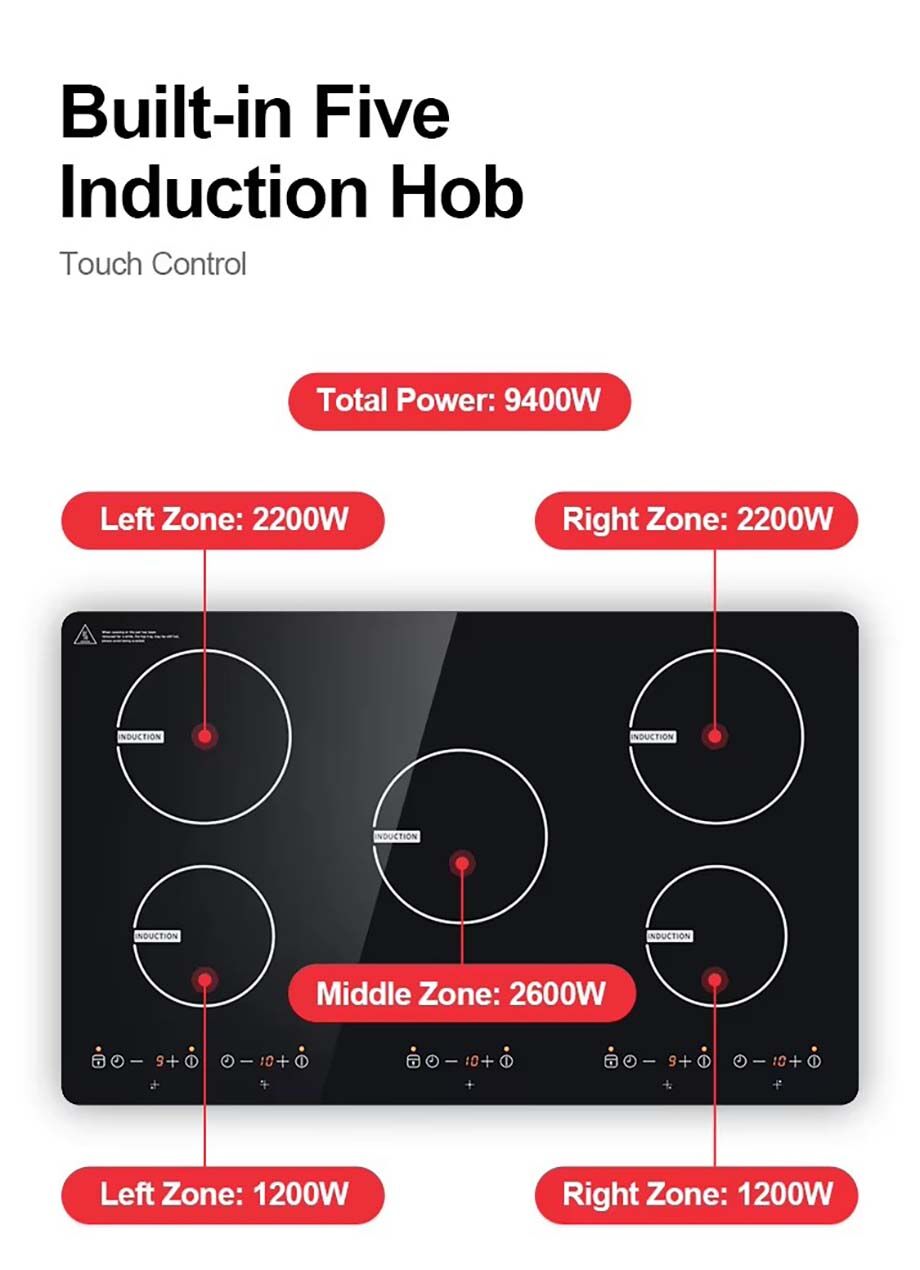 Oem Odm Available Kitchen Appliance 5 Burners 220-240v 9400w Electric ...