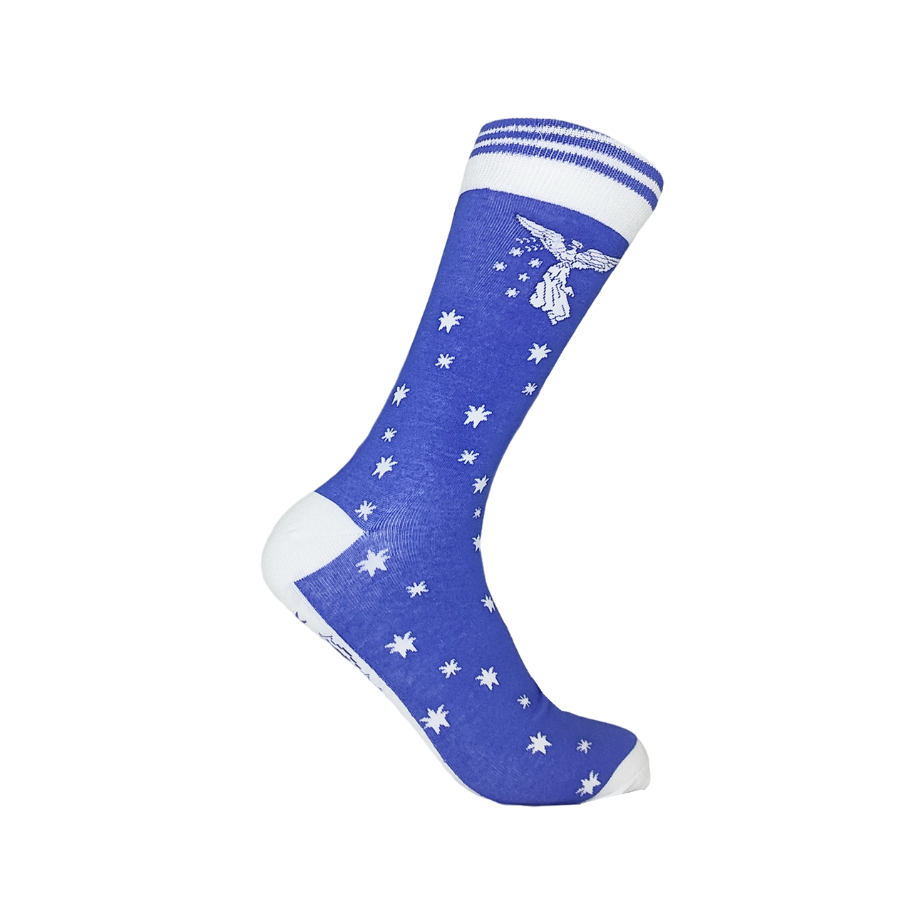 Blue 100% Cotton University Design Jacquard Socks, Cotton Socks, 100% ...