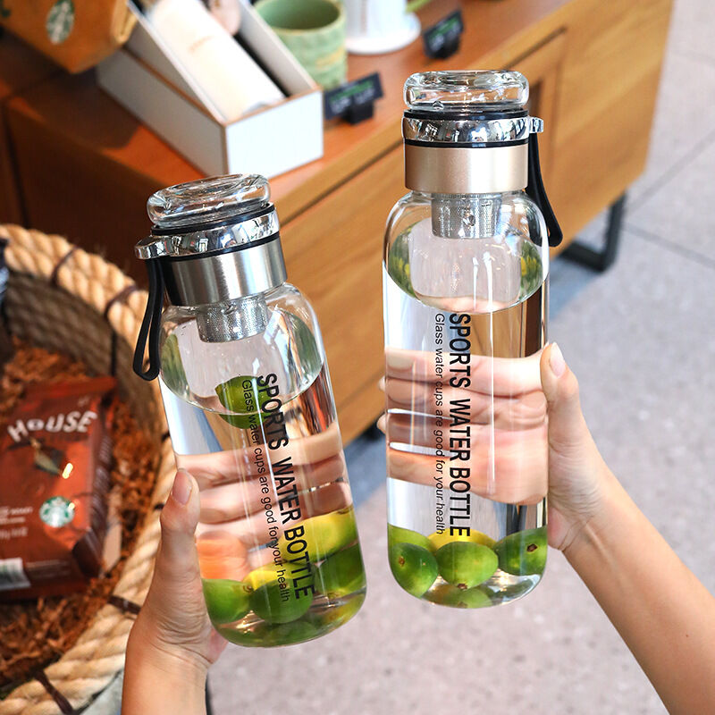 Large Capacity Portable Tea And Water Separation Glass Water Bottle $3. ...