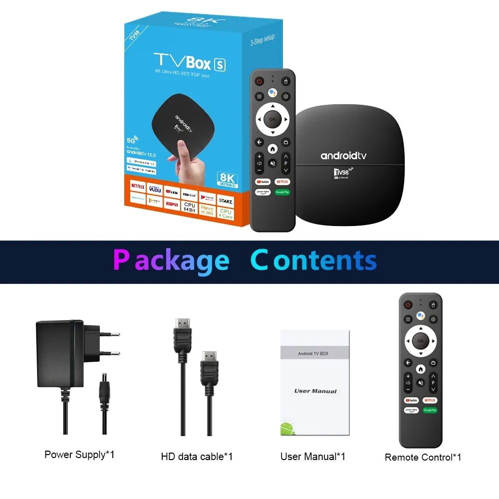 Android Smart Tv Box 4k Streaming Media Player, Wireless Remote ...