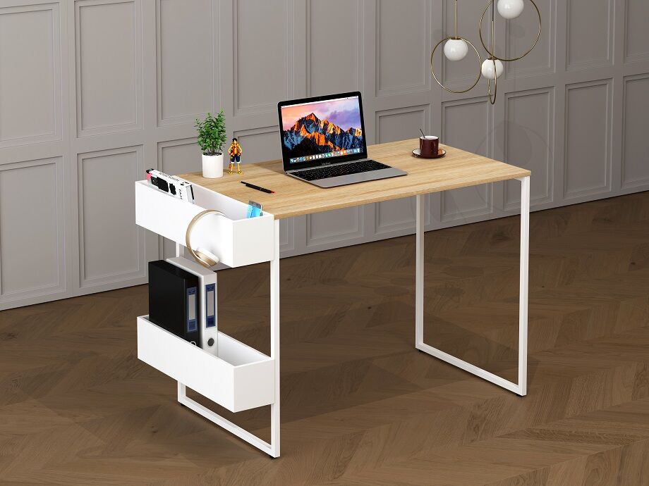 Olin Ct-3663a Metal Base Laptop Desk With Storage Box Home Office ...