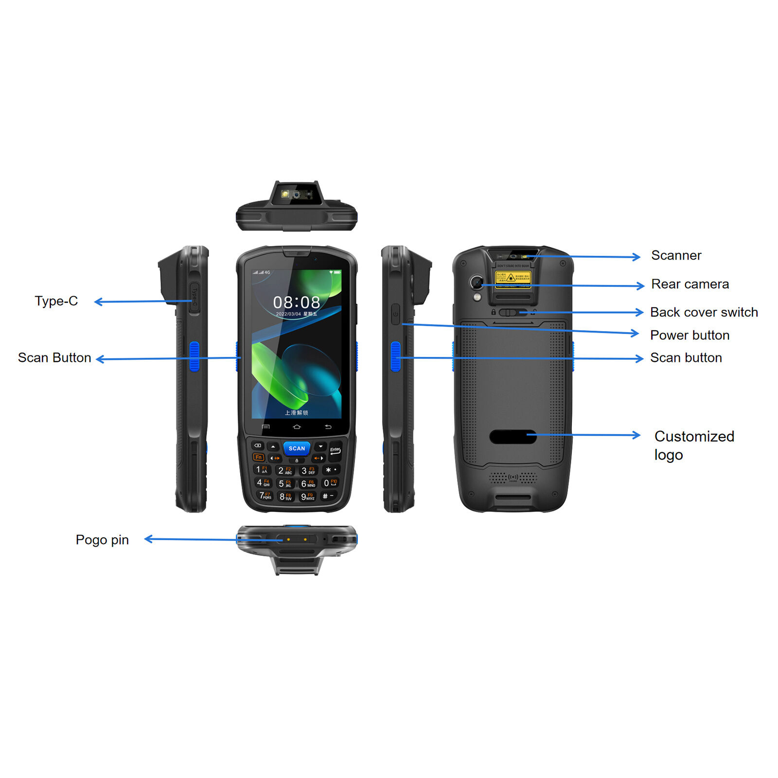 Ta13 Android Handheld 5000mah Data Collector Express Scan Code ...