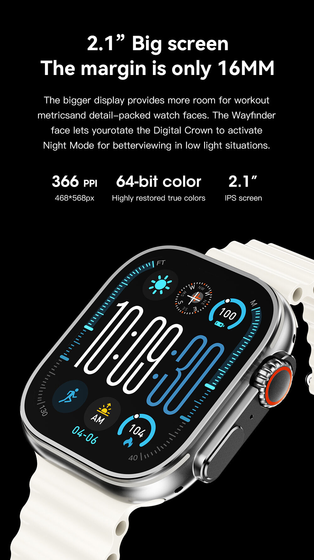 2024 New Intelligent Wearable Devices Ultra4 Pro Smartwatch 2.1" Tft ...