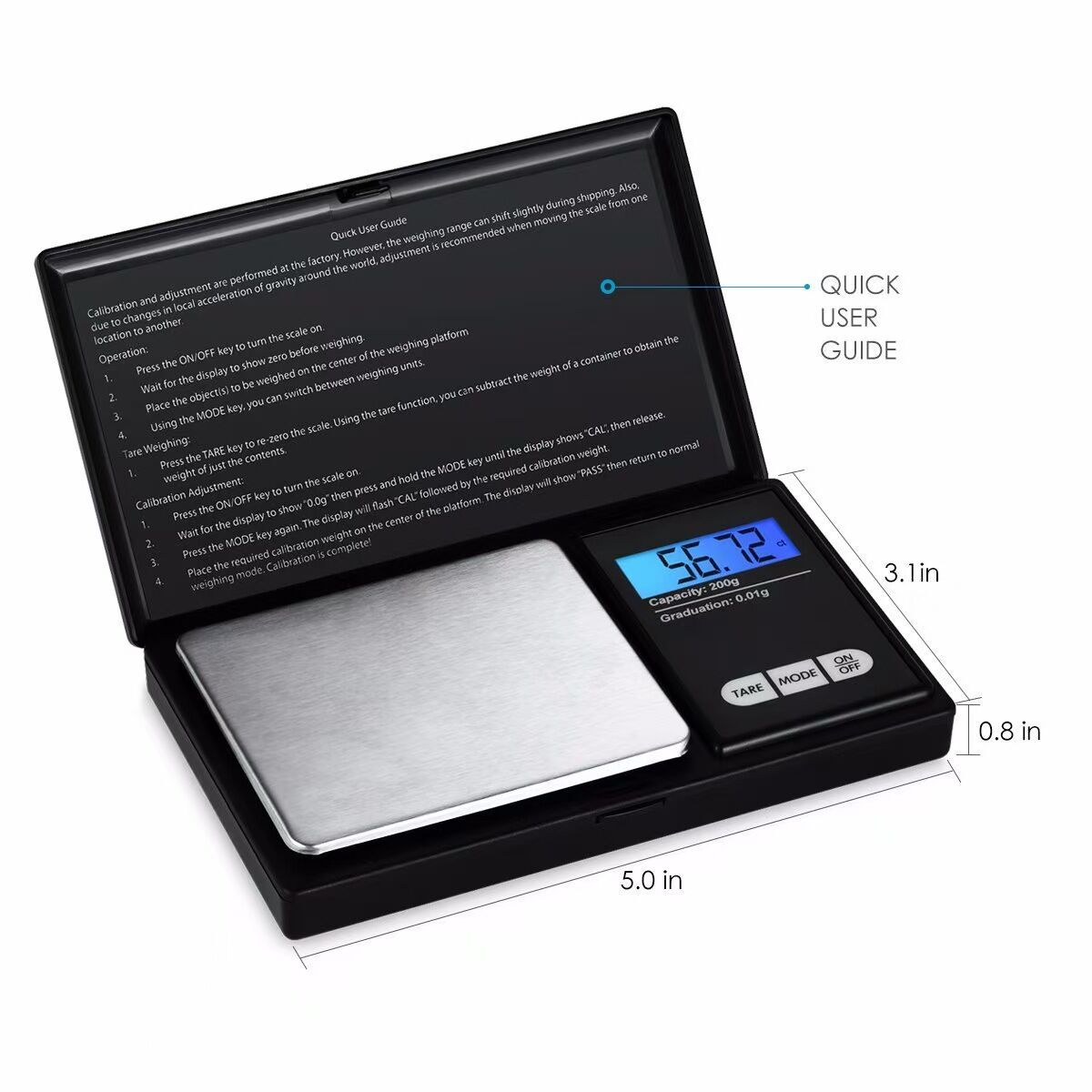 Precision Mini Micro Scale 0.01g Gold Balance Gram Scale Changxie Cx258 ...