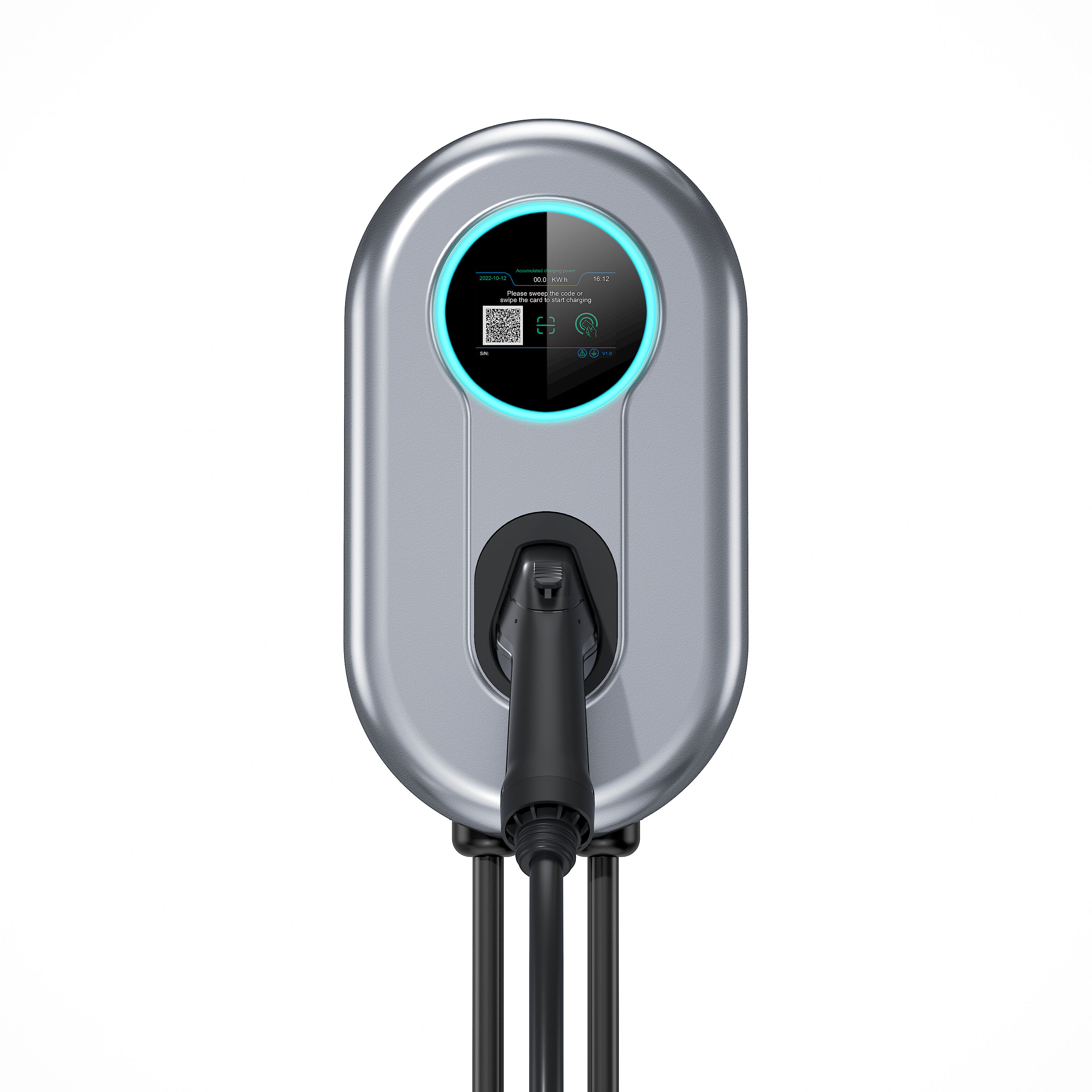 Ip65 Rfid Card 11kw Ev Charger Wallbox Home Charging Pile 32a Type 2 ...