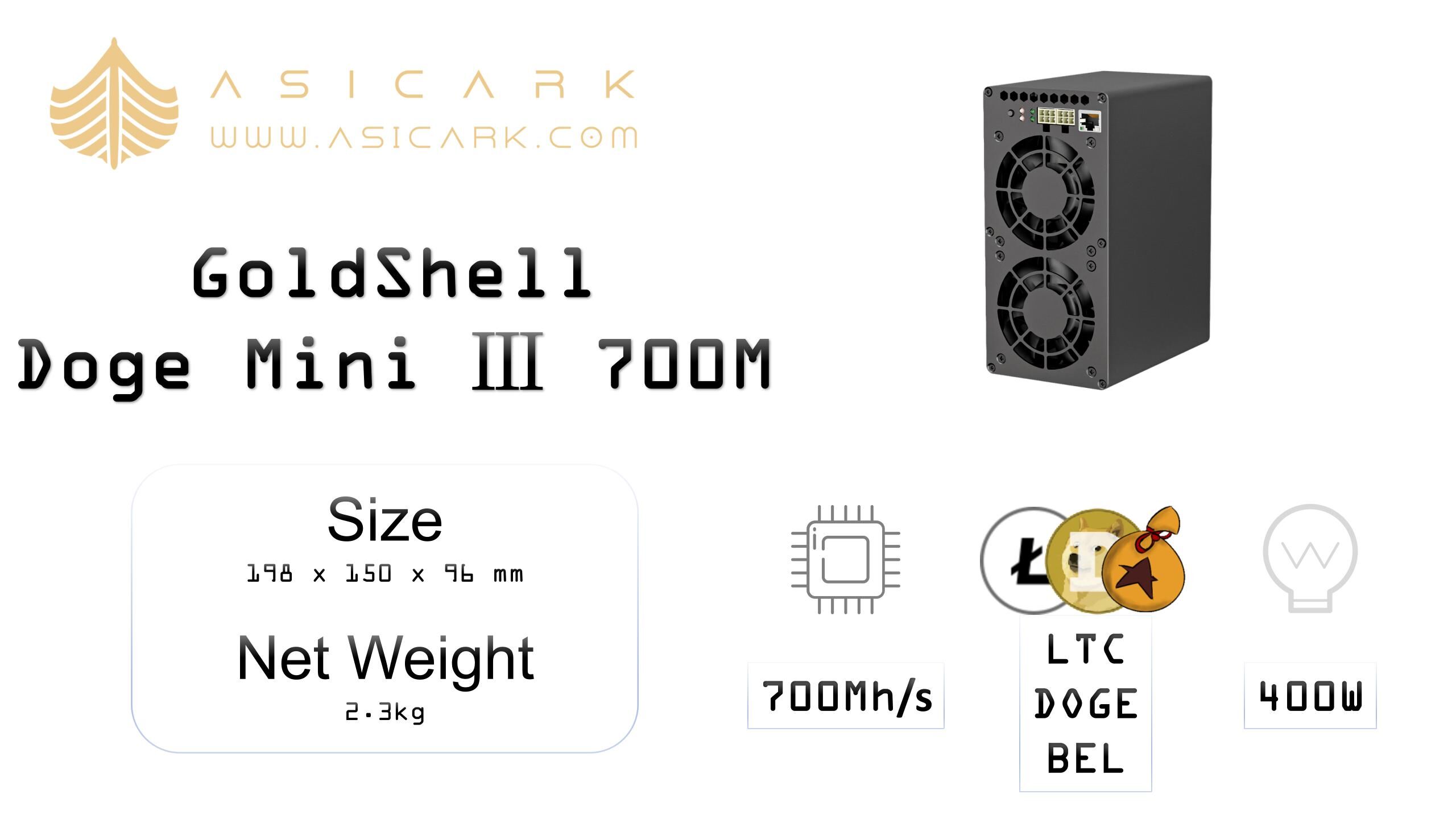 Buy China Wholesale Goldshell Scrypt Mini Doge ⅲ 700m Dogecoin Miner ...