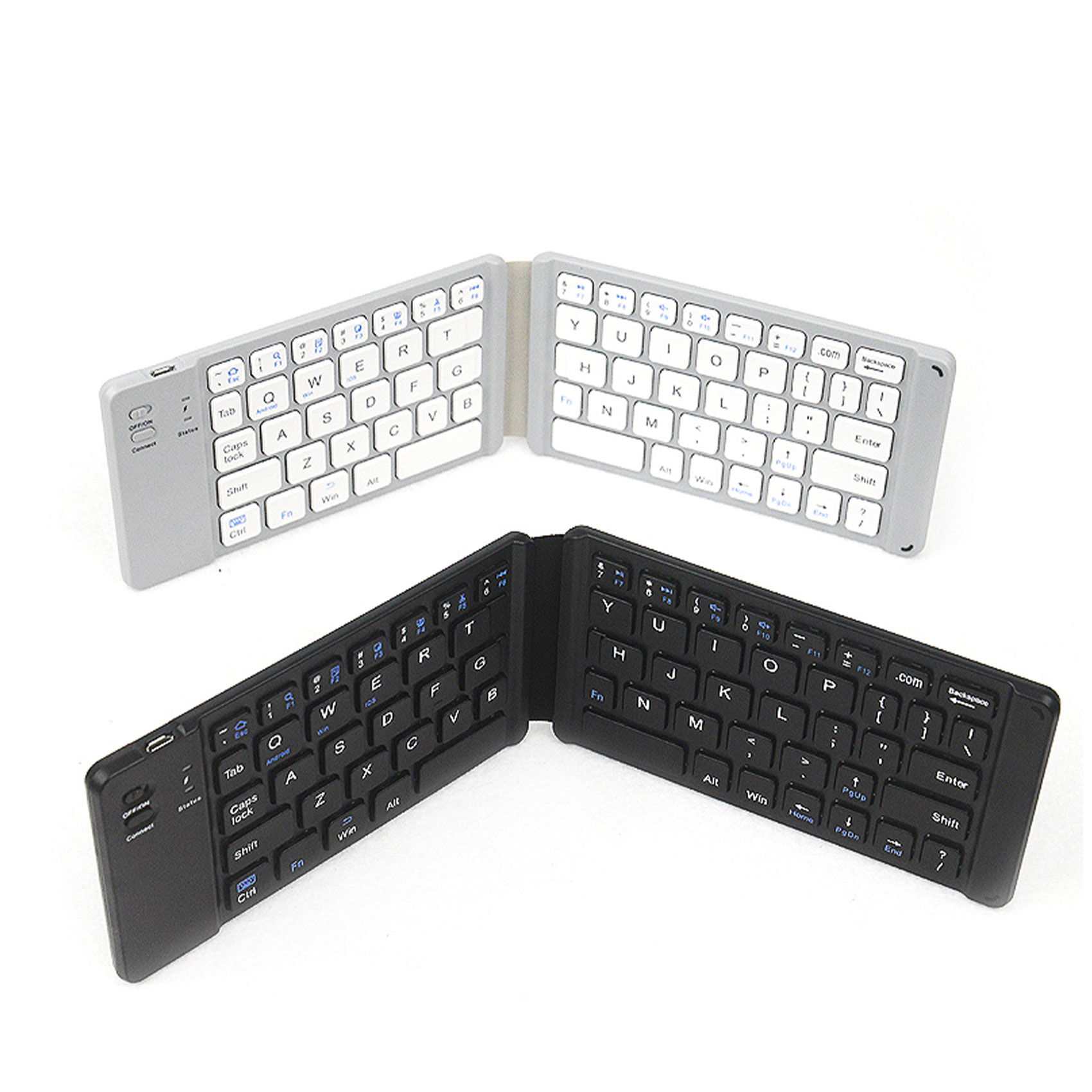 Rechargeable Bluetooth 5.0 Wireless Foldable Keyboard, Slim Portable ...