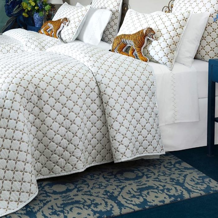 Cotton Polyester Embroidery Sticthed Ultrasonic Bed Spread Cover ...