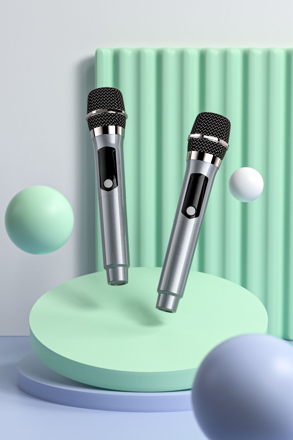 Two Mic Dynamic Microfono Inalambrico Profesional Handheld Cordless ...
