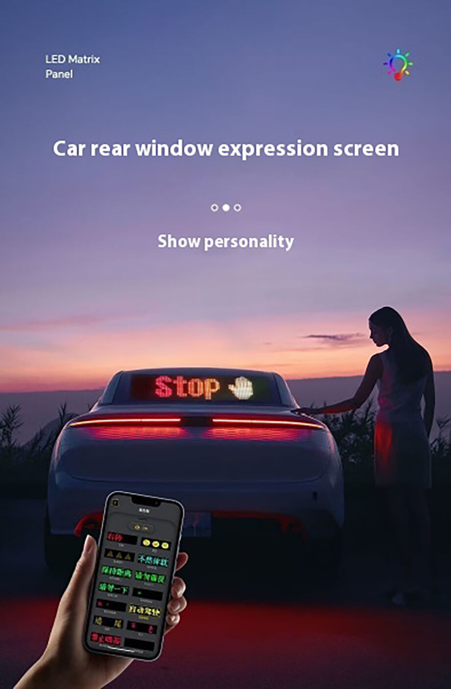 App Programmable Control Led Car Sign Board Usb Scrolling Message Led ...