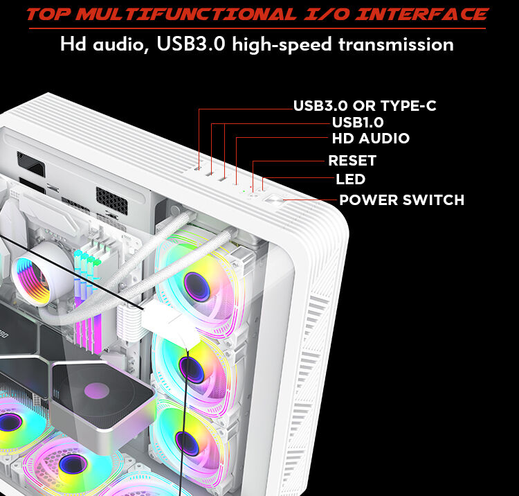 Oem Rgb Rainbow Panoramic Tempered Glass Game Cabinet Gaming Atx Pc ...