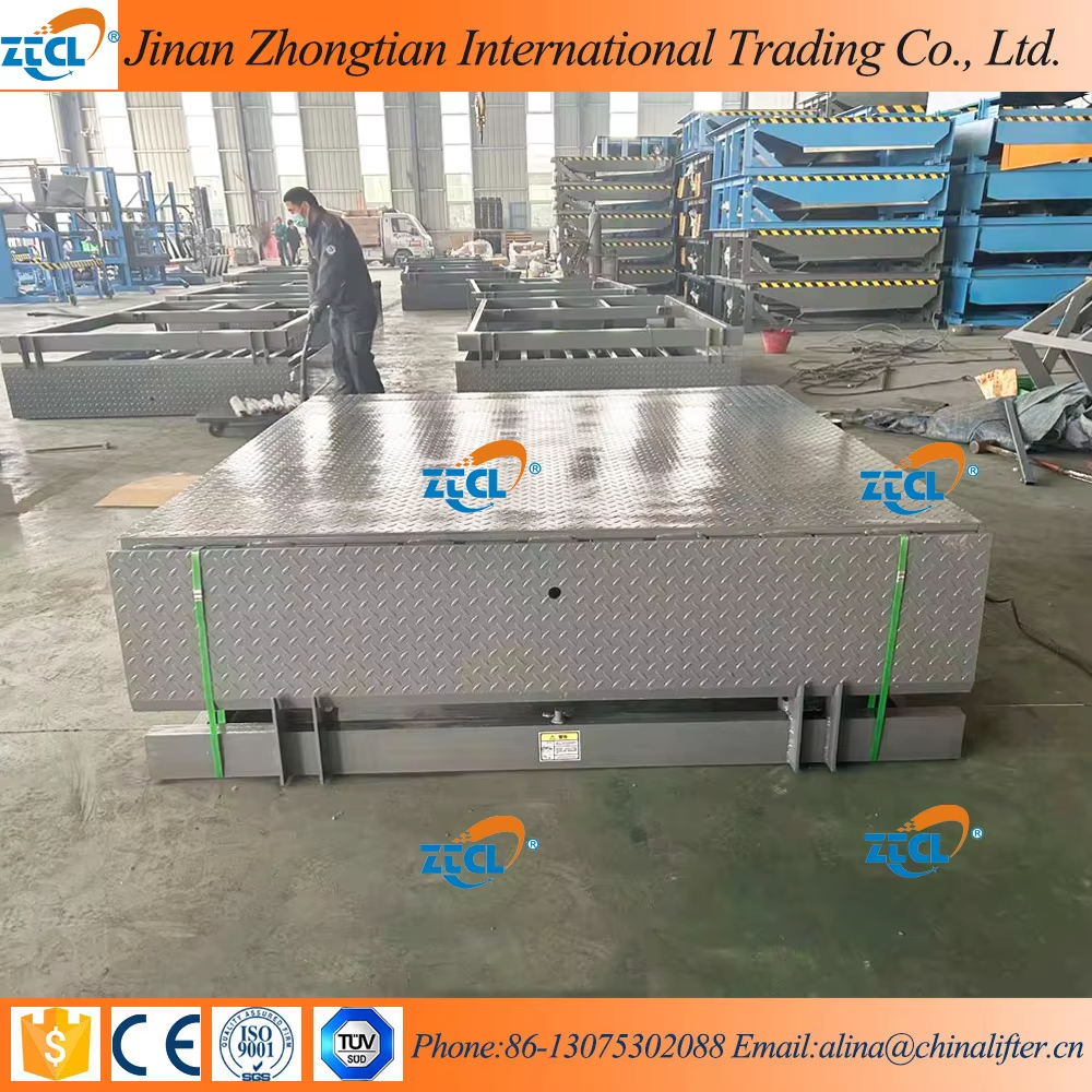 6t 10t 15t 6 X 8 Automatic Adjustable Electric Container Lifting Table Platform Loading ...