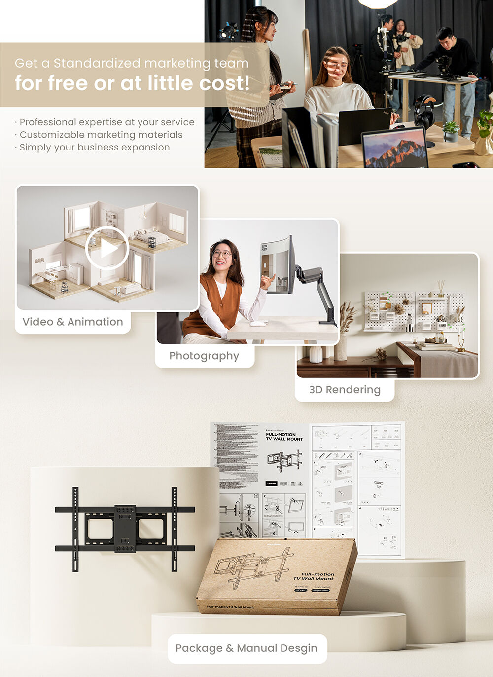 Lumi Wholesale Universal High Quality Heavy-duty Tv Wall Mount Fixed Tv ...