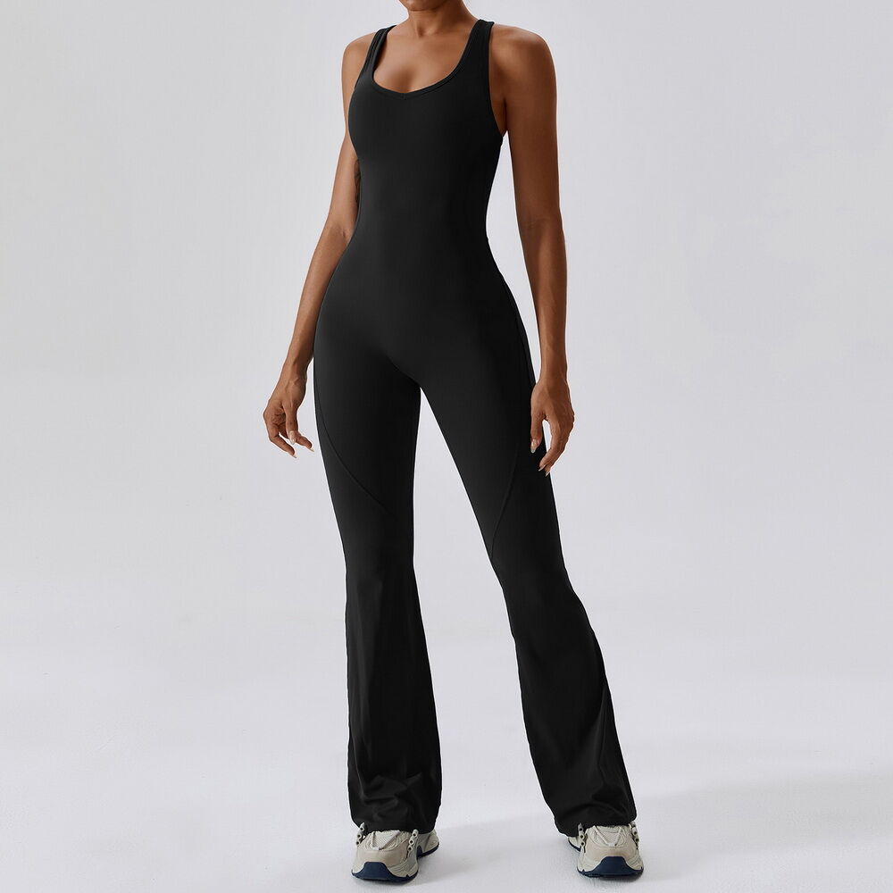 Hot Sell Women Stretchy Yoga Jumpsuit Compression Comfort Open Back ...