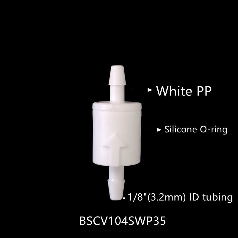 Oem 1/8 White Pp Plastic Ball Spring One Way Non Return Pressure Relief ...