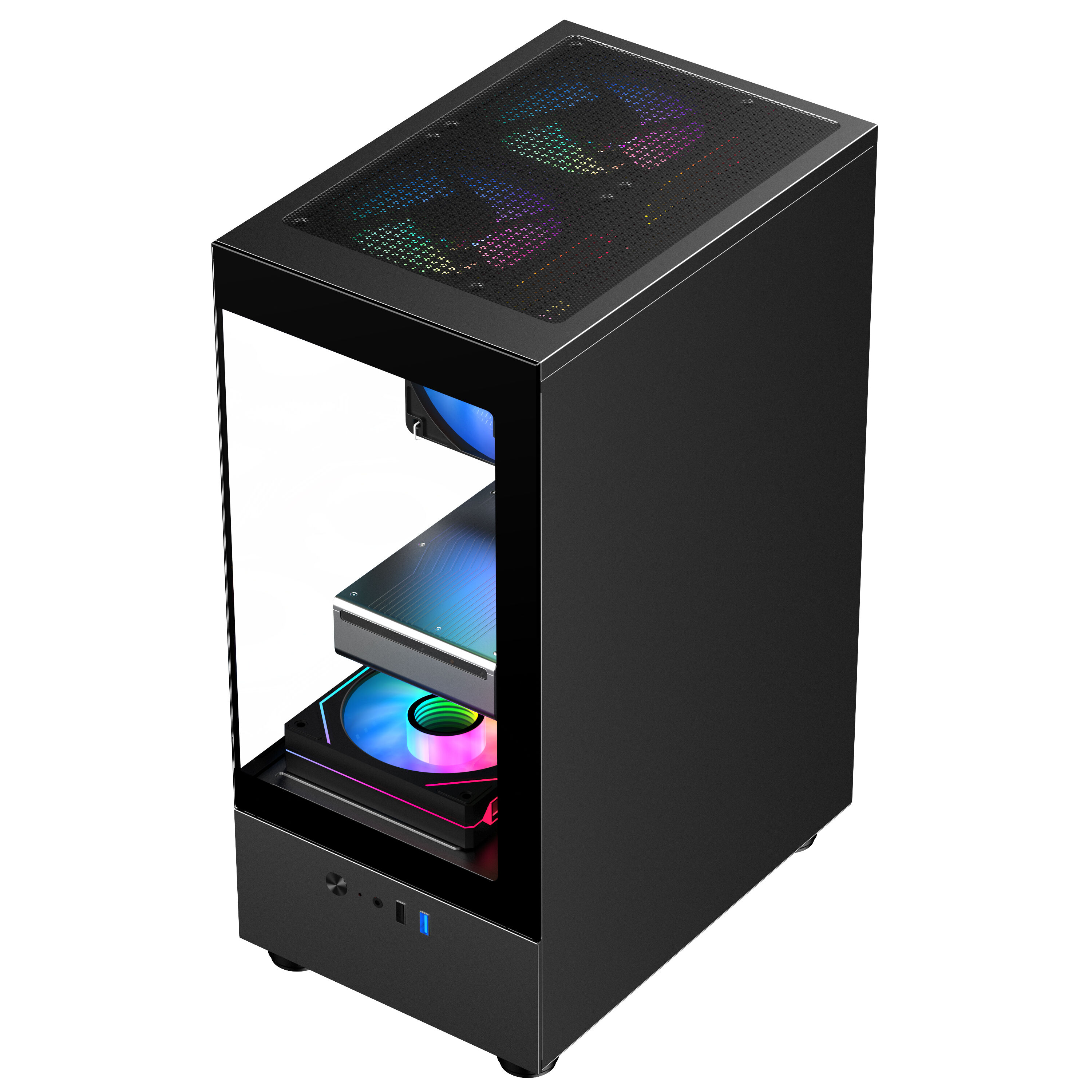 Ruix Hobbit Mini Size Mid Tower Atx Full View Desktop Computer Case ...