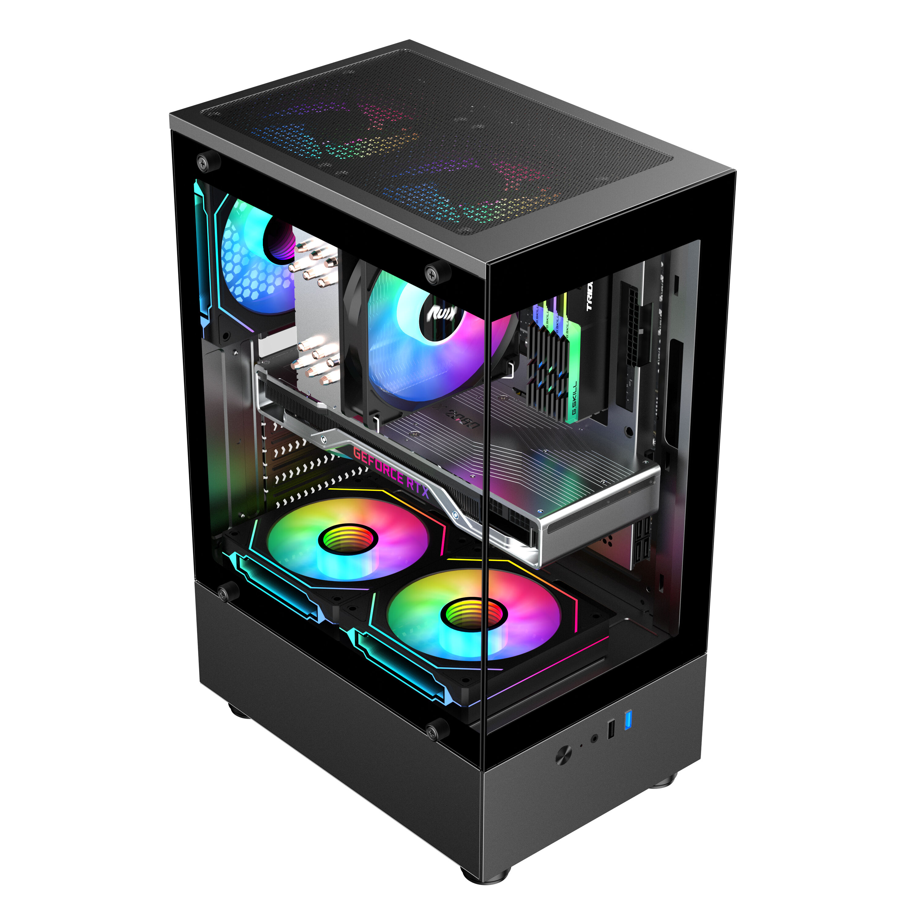 Ruix Hobbit Mini Size Mid Tower Atx Full View Desktop Computer Case ...