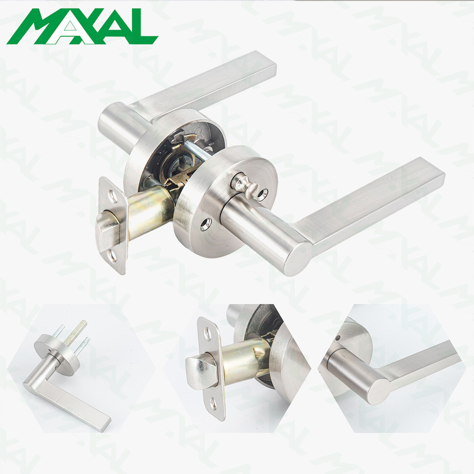 Contemporary Satin Nickel Privacy Leverset Door Handle - China ...