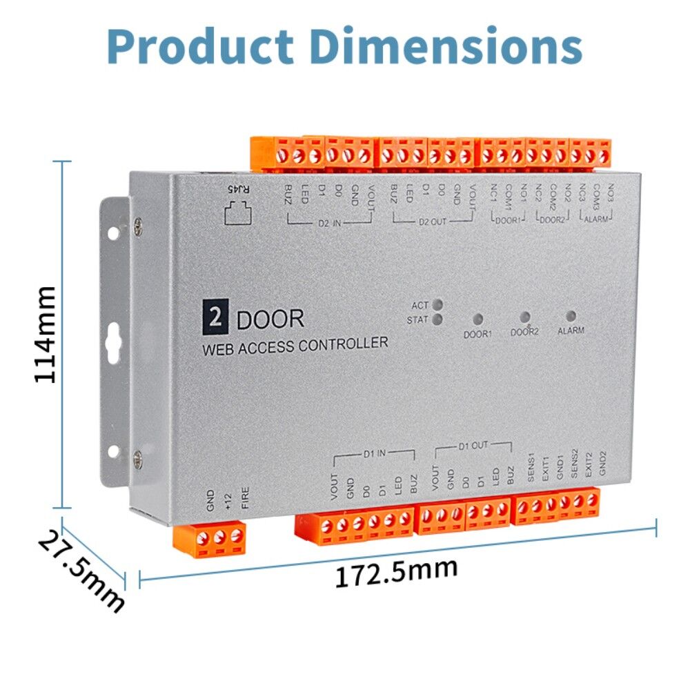 Hot Selling Tcp/ip 2 Doors Double Way Access Controller Web Based Access Control Board With ...