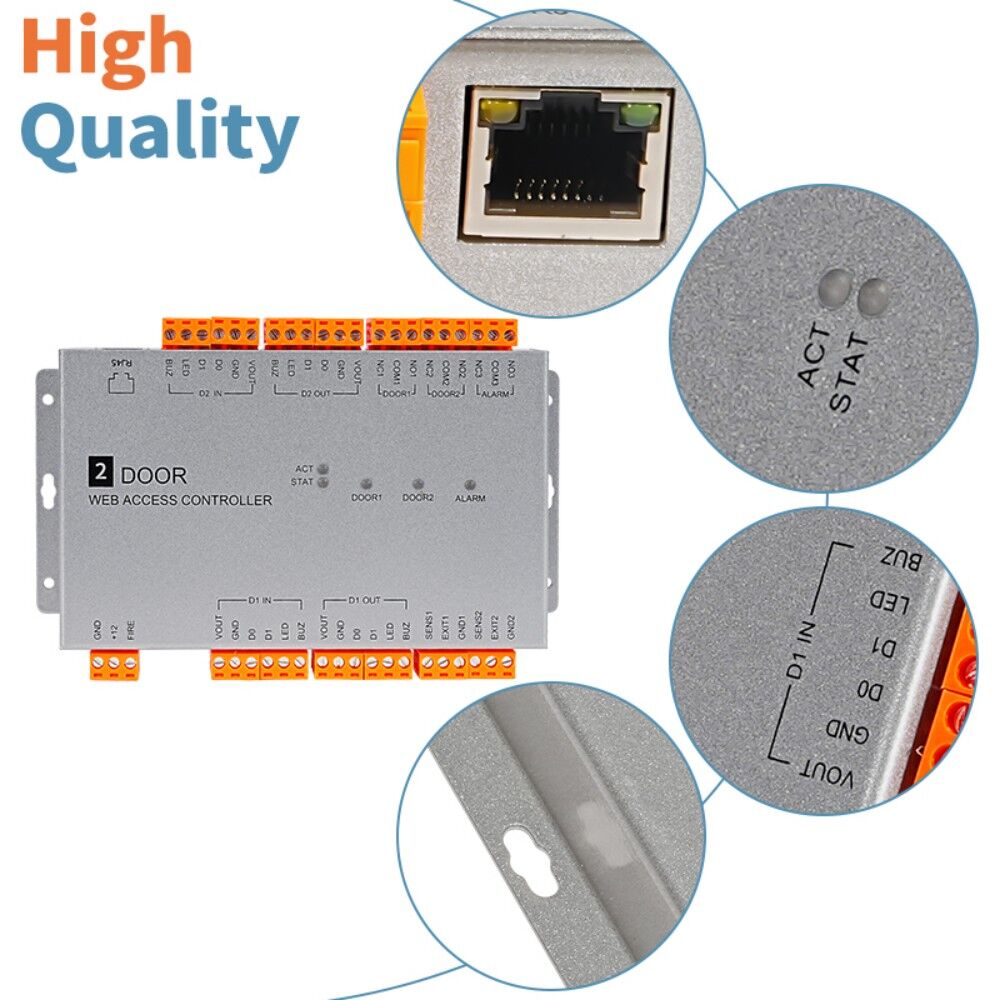 Hot Selling Tcp/ip 2 Doors Double Way Access Controller Web Based Access Control Board With ...