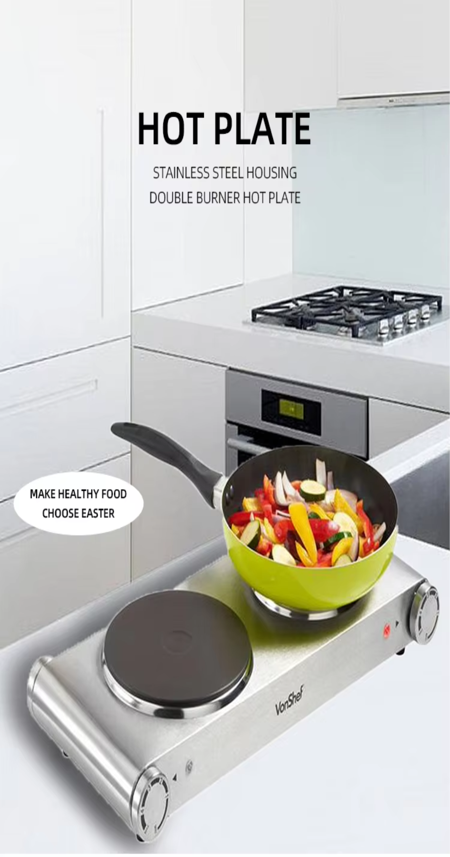 Bulk Buy China Wholesale 1800w Double Hot Plate, Stainless Steel Silver ...