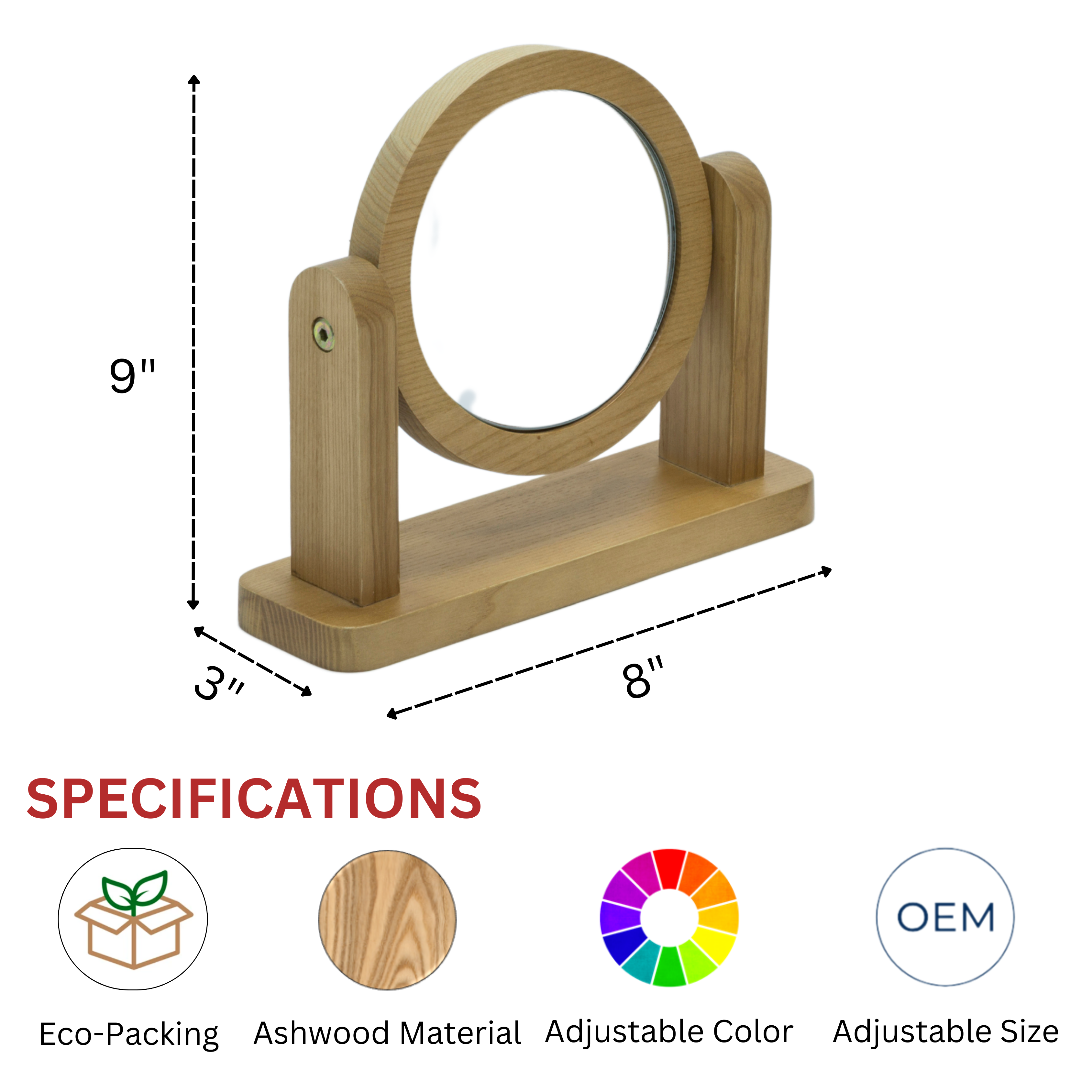 Buy Vietnam Wholesale Oem & Odm Ash Wood Mirror, Natural Wood Looking ...