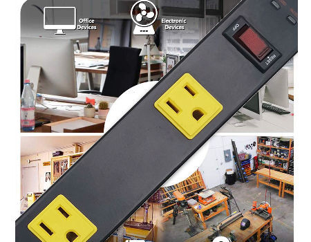 10 Ac Outlets 1000j Surge Protection Extension Switch Power Socket ...