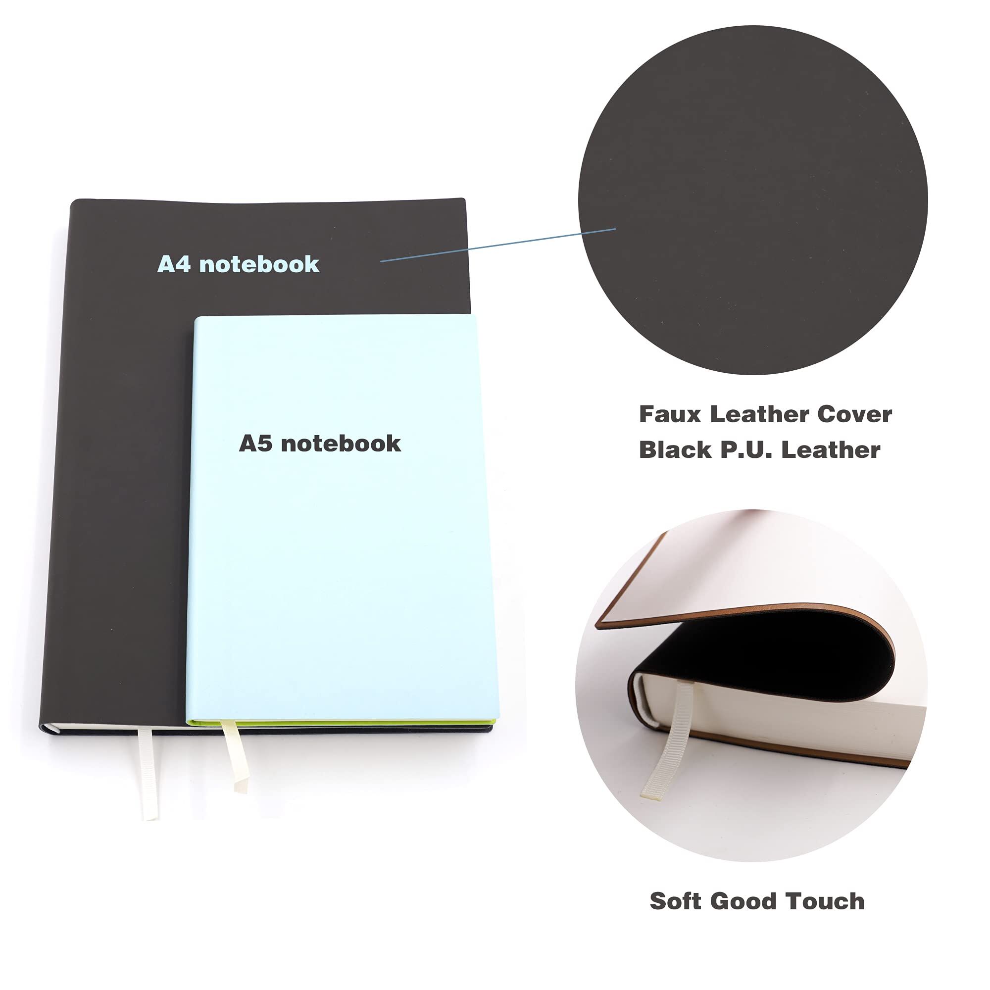 Portable Soft Cover Notebook Diary Sewed Bound Leather Softcover ...