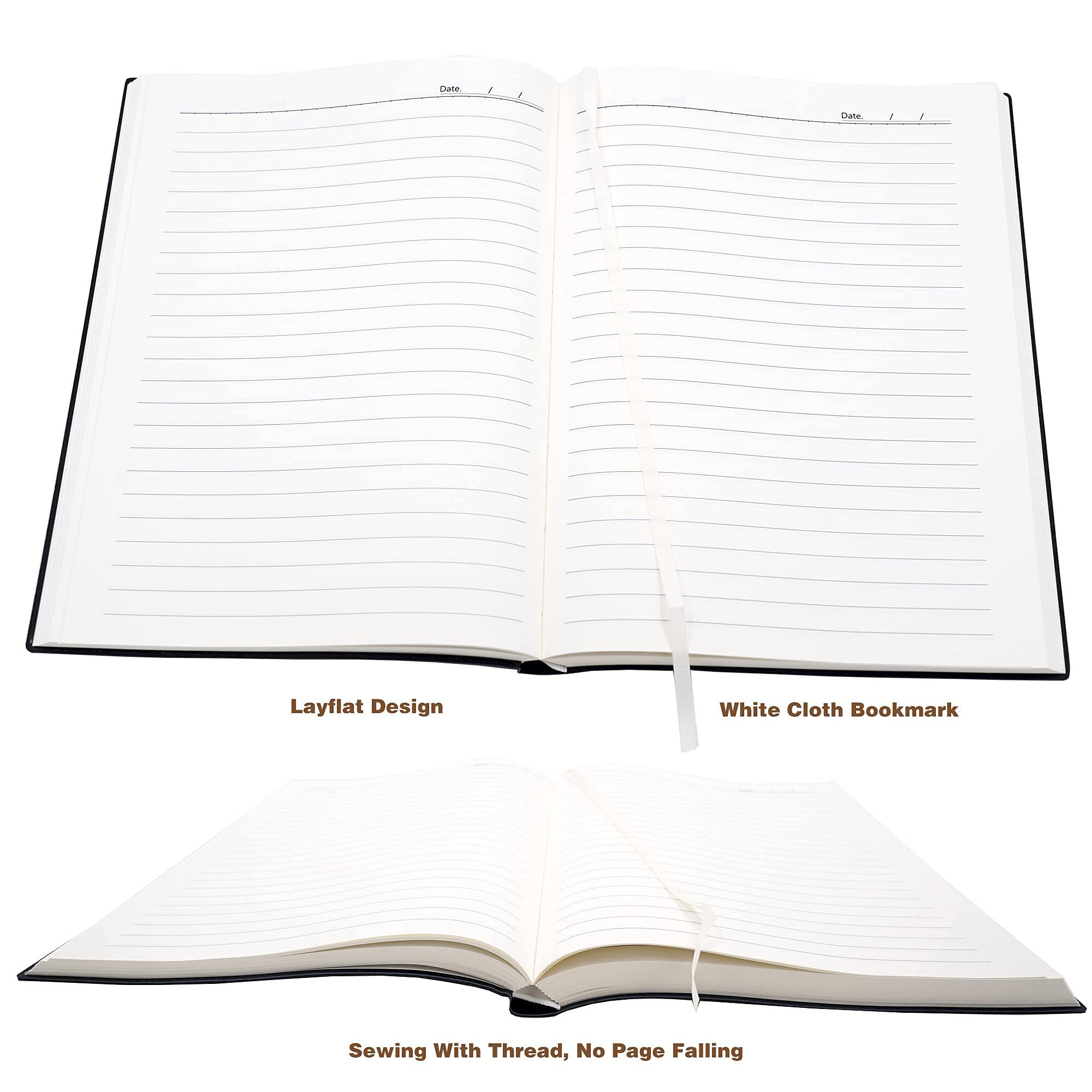 Portable Soft Cover Notebook Diary Sewed Bound Leather Softcover ...