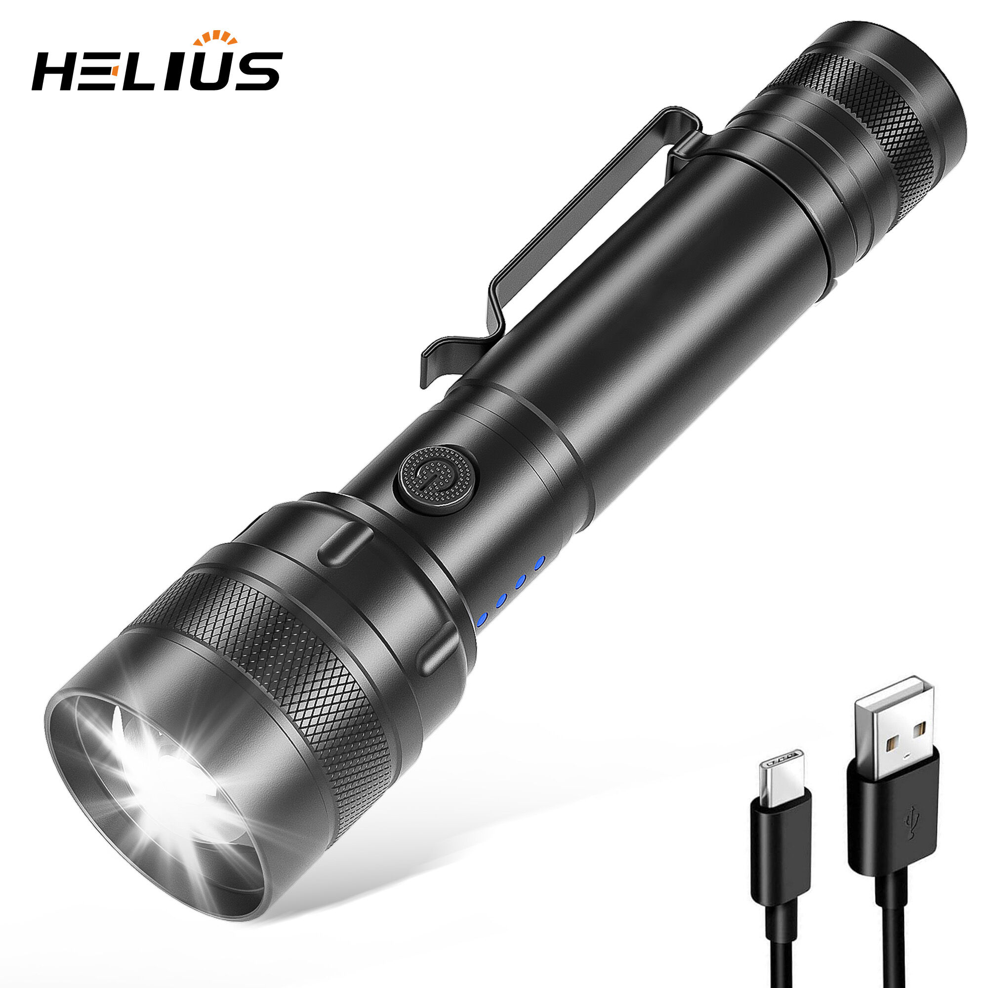 Helius Wholesale Super Aluminum Alloy T6 Led Telescopic Zoom Flashlight ...