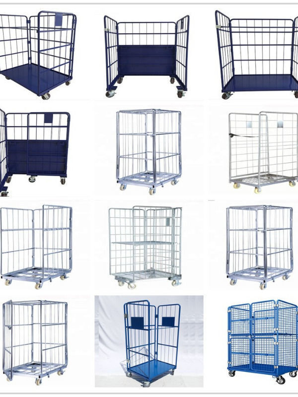 Foldable Three Sides Material Handling Steel Pallet Roll Container ...