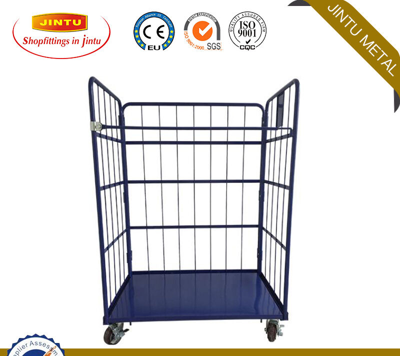 Foldable Three Sides Material Handling Steel Pallet Roll Container ...