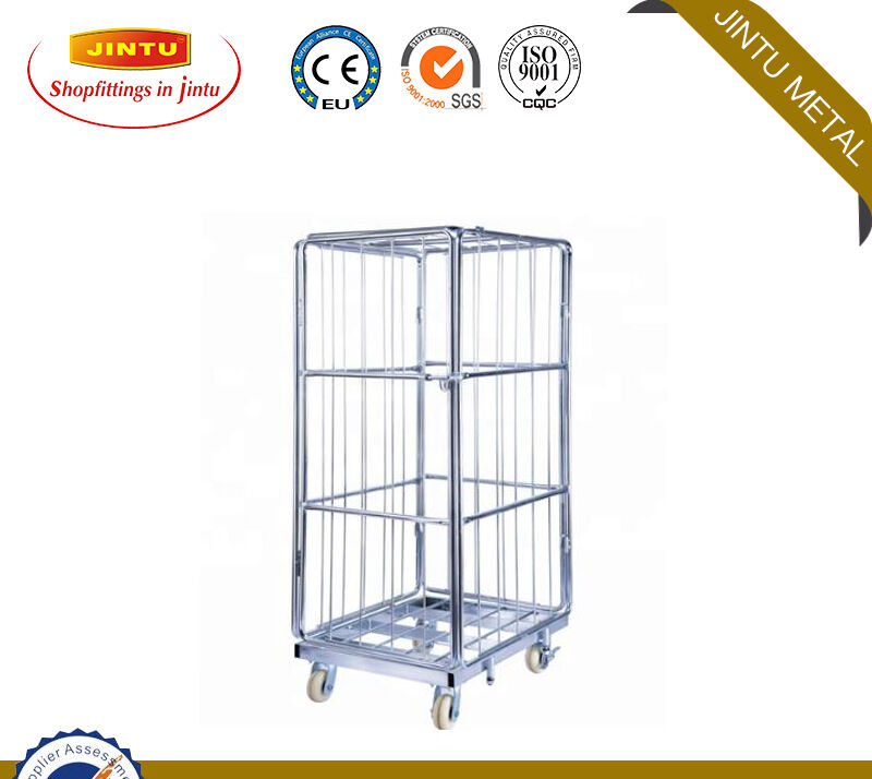 Foldable Three Sides Material Handling Steel Pallet Roll Container ...