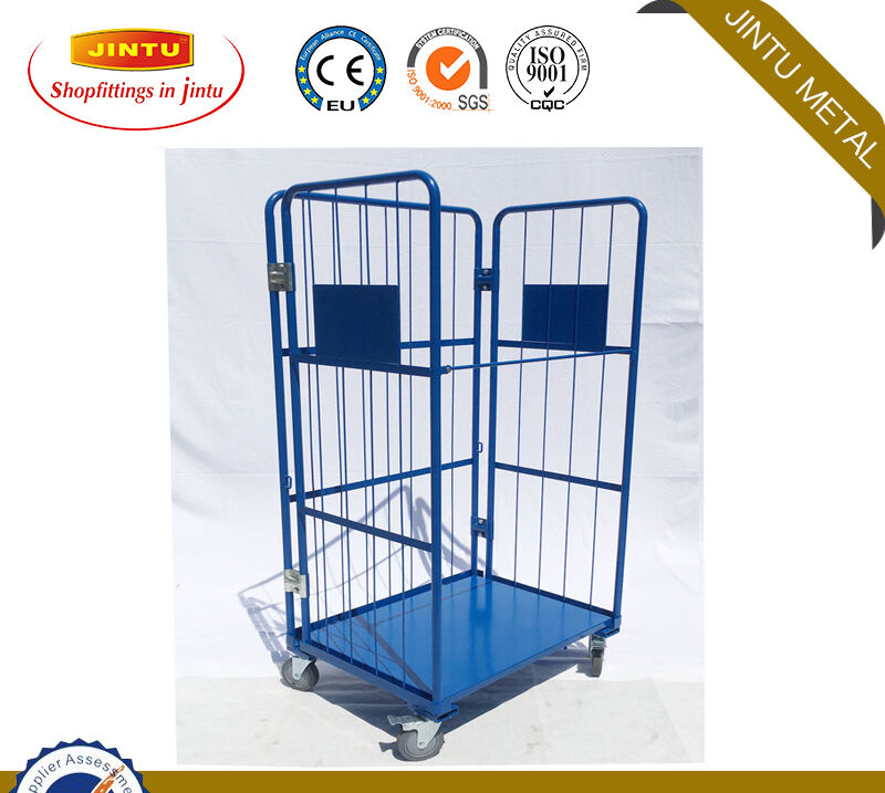 Foldable Three Sides Material Handling Steel Pallet Roll Container ...