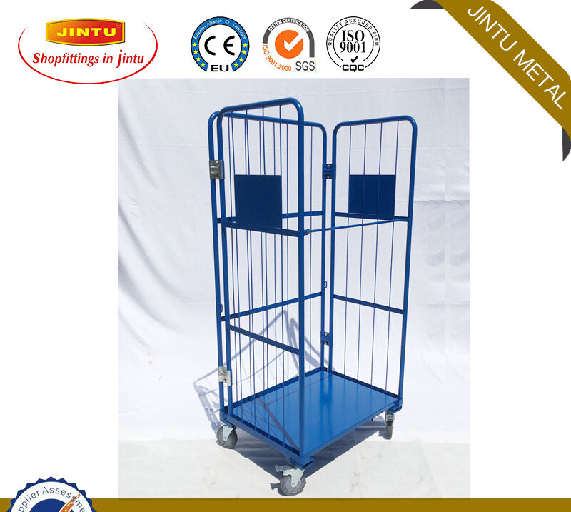 Foldable Three Sides Material Handling Steel Pallet Roll Container ...