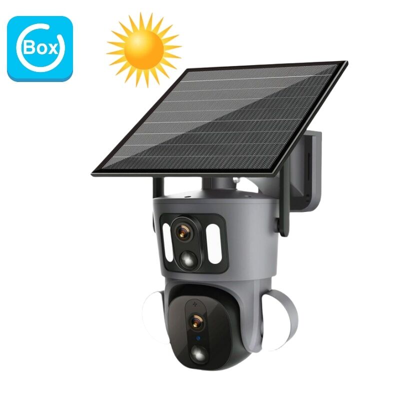 Ubox Dual Lens 10x Optical Zoom 6mp Solar Powered Security Camera Battery Surveillance Outdoor ...