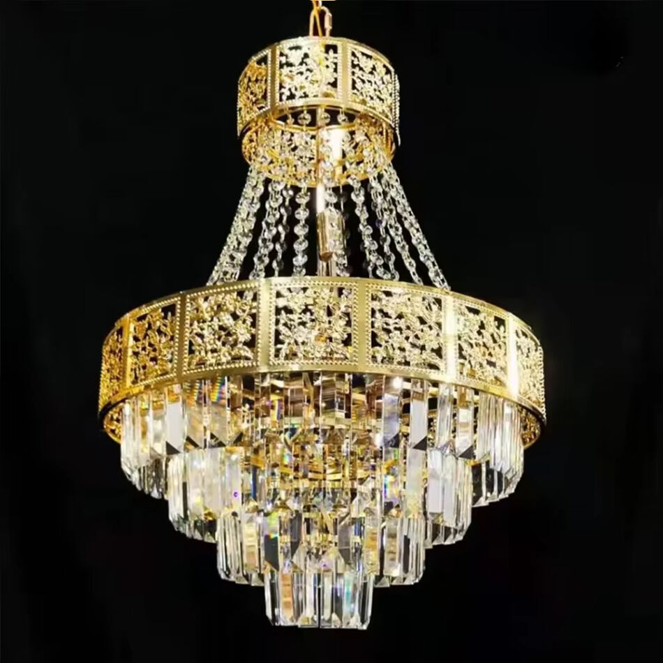 Large Round Indoor Luxury Living Room Pendant Light Black Gold Led ...