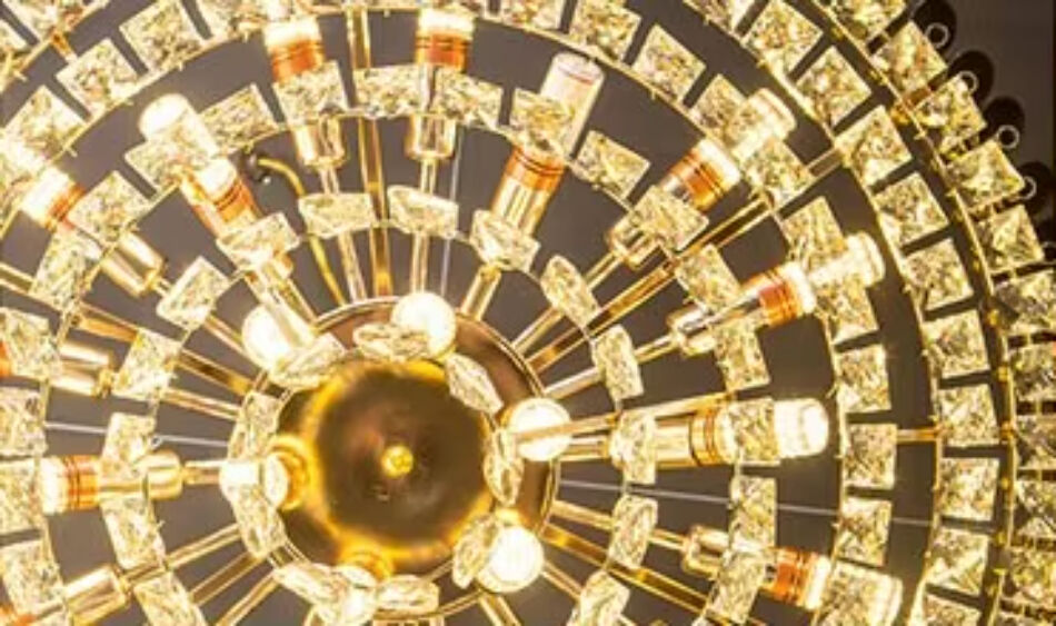 Large Round Indoor Luxury Living Room Pendant Light Black Gold Led ...