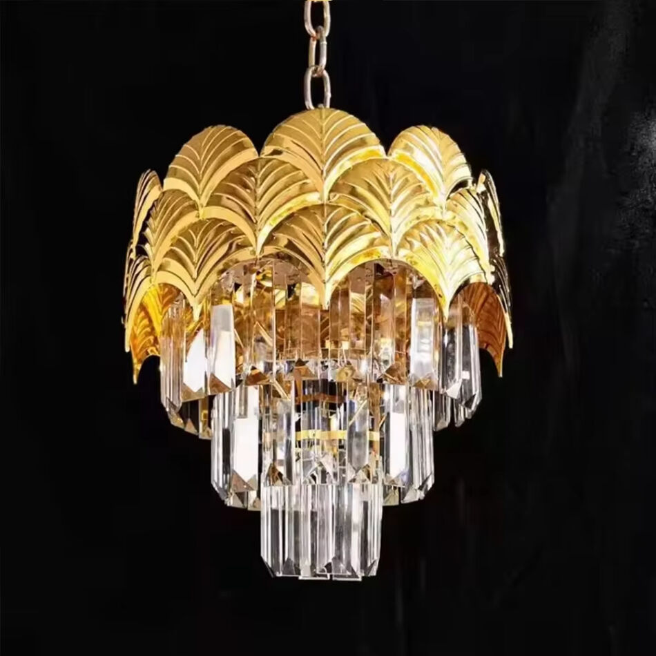 Large Round Indoor Luxury Living Room Pendant Light Black Gold Led ...