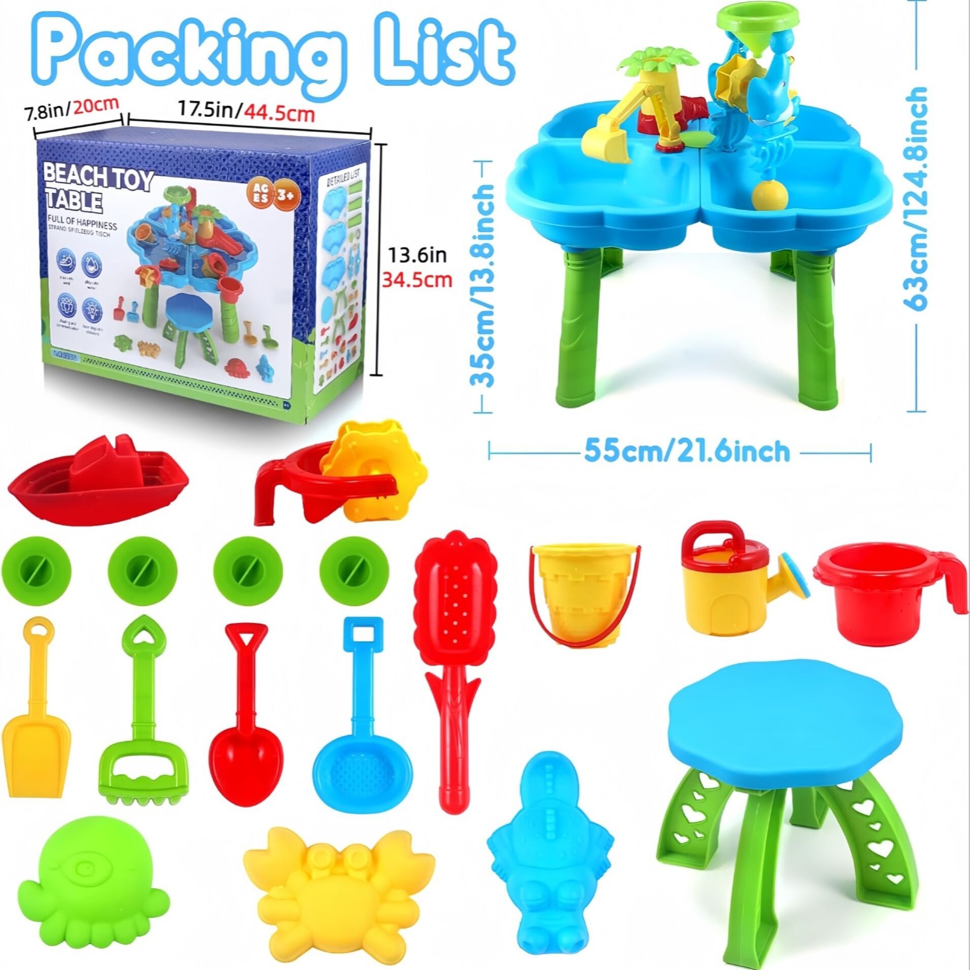 Beach Toys Multi-functional Beach Table Play Sand Pool Play Pool ...