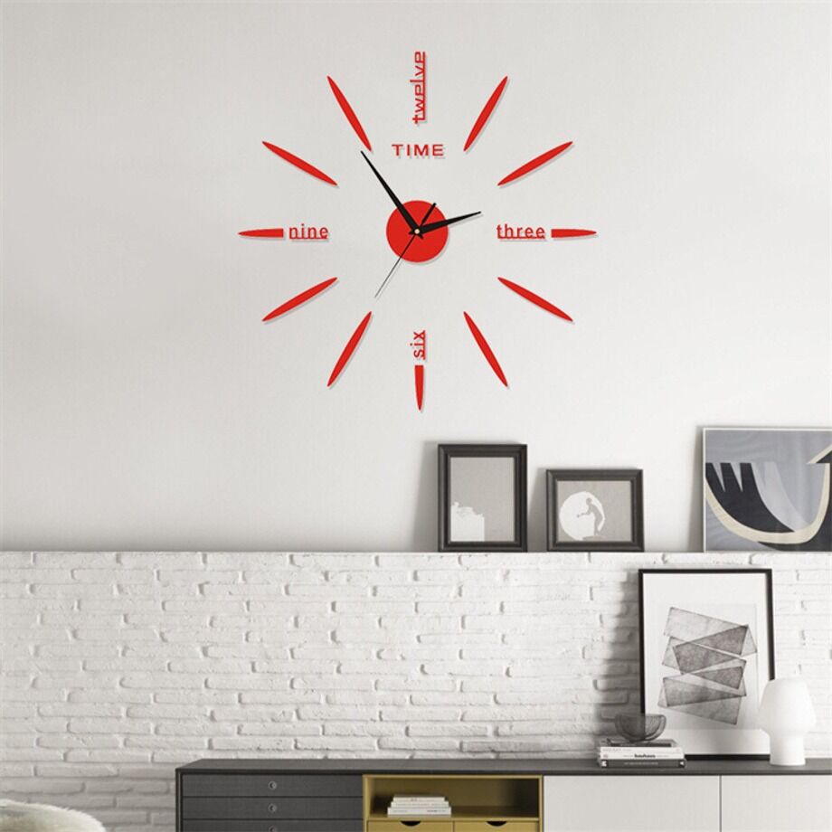3d Diy Acrylic Mirror Clock Wall Sticker Creative Modern Home ...