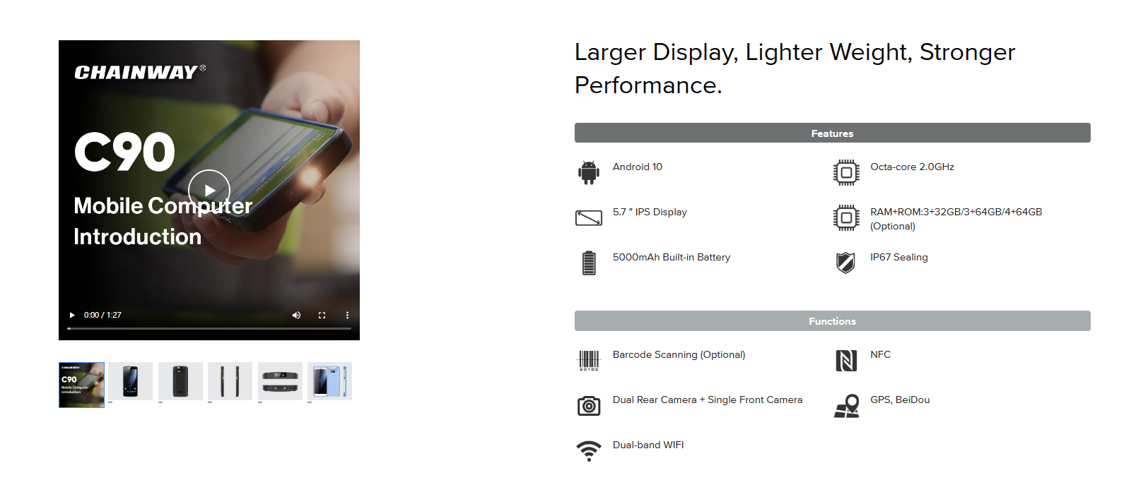 Buy China Wholesale Chainway C90 Android 10 Os Smart Phone Rugged Nfc ...