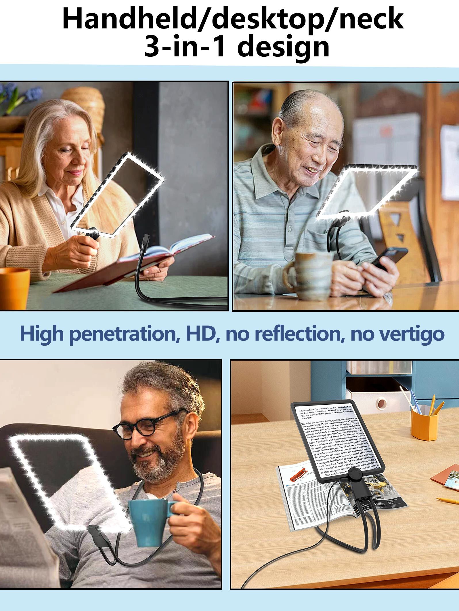 High Quality Custom Magnifying Lamp Magnifier Glasses With Led Light ...