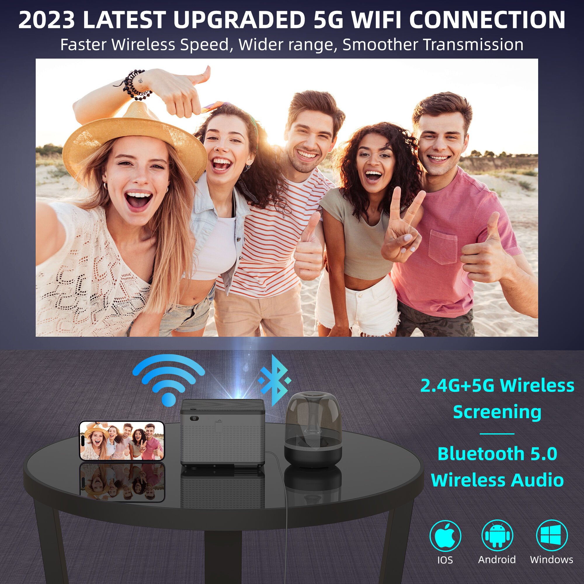 Home Portable Projector Highlight Lcd Display Technology Android 9.0 ...