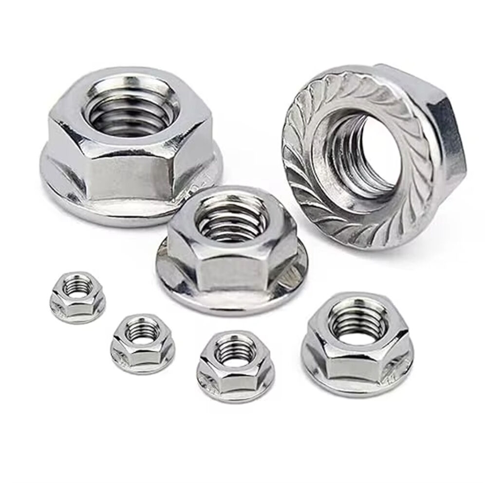 Hex Flange Lock Nuts M6 M8 M10 M12 M14 M16 M20 Stainless Steel Serrated ...