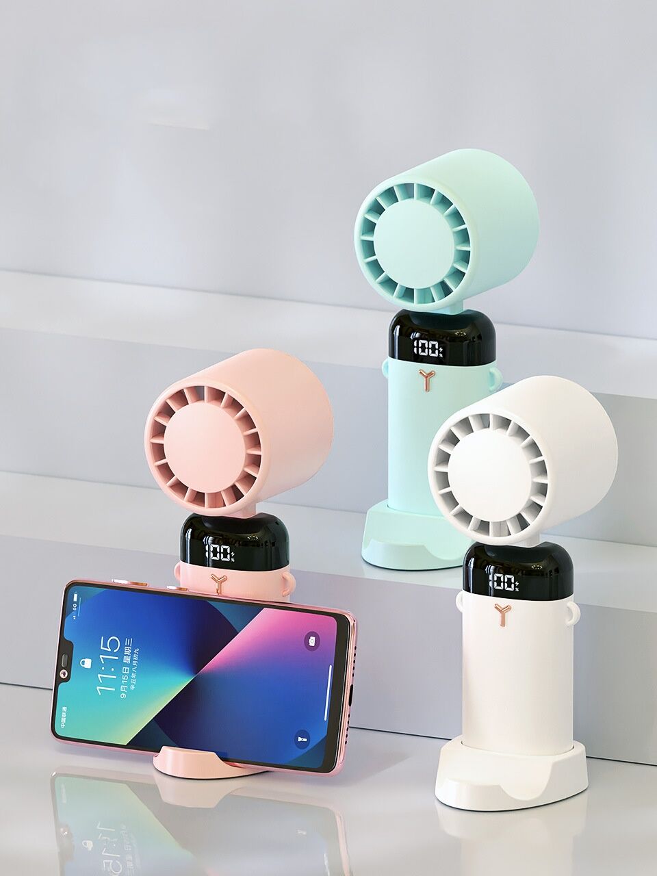 Mini Handheld Cute Fan Portable Semiconductor Refrigeration Fan Folding ...